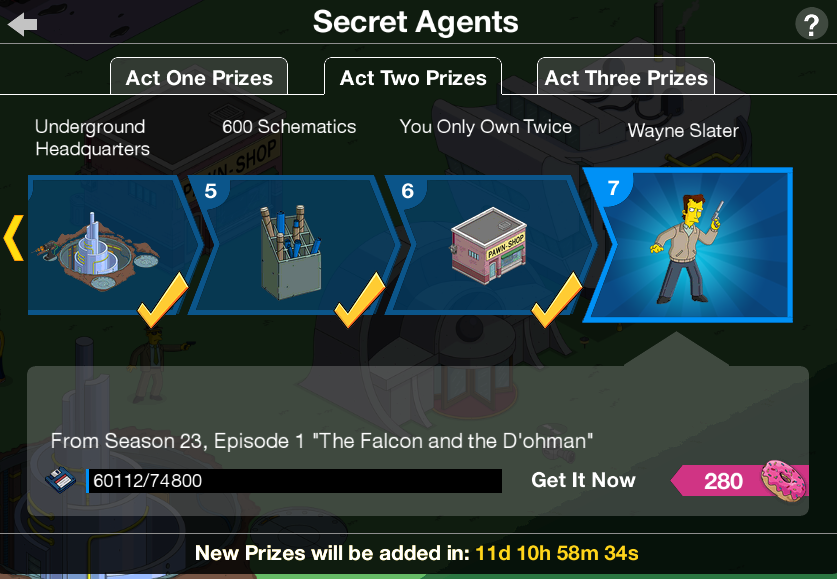 Secret Agents Prize Guide: Act 2, Prize 7 Wayne SlaterThe Simpsons ...