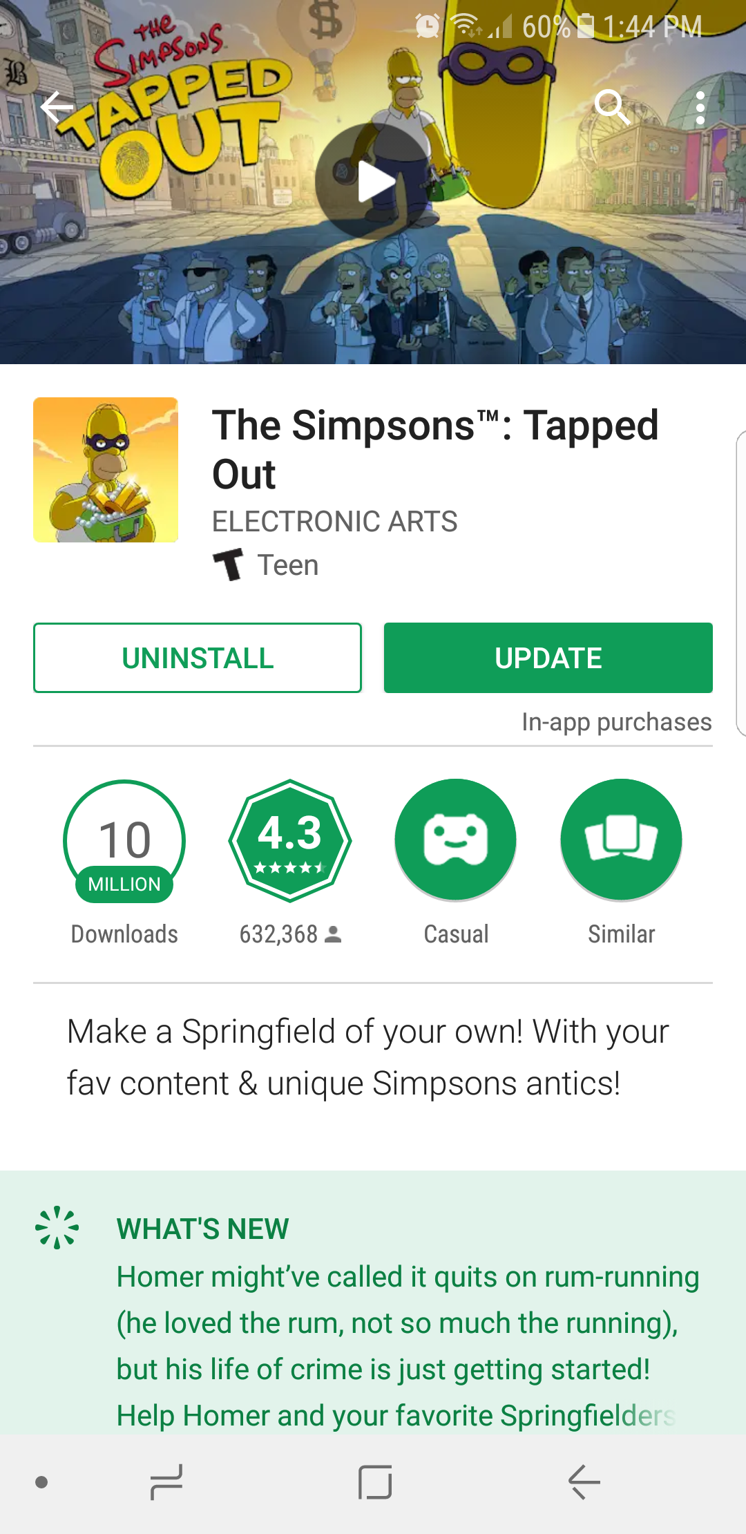 TSTO App Store Update AvailableThe Simpsons Tapped Out AddictsAll ...