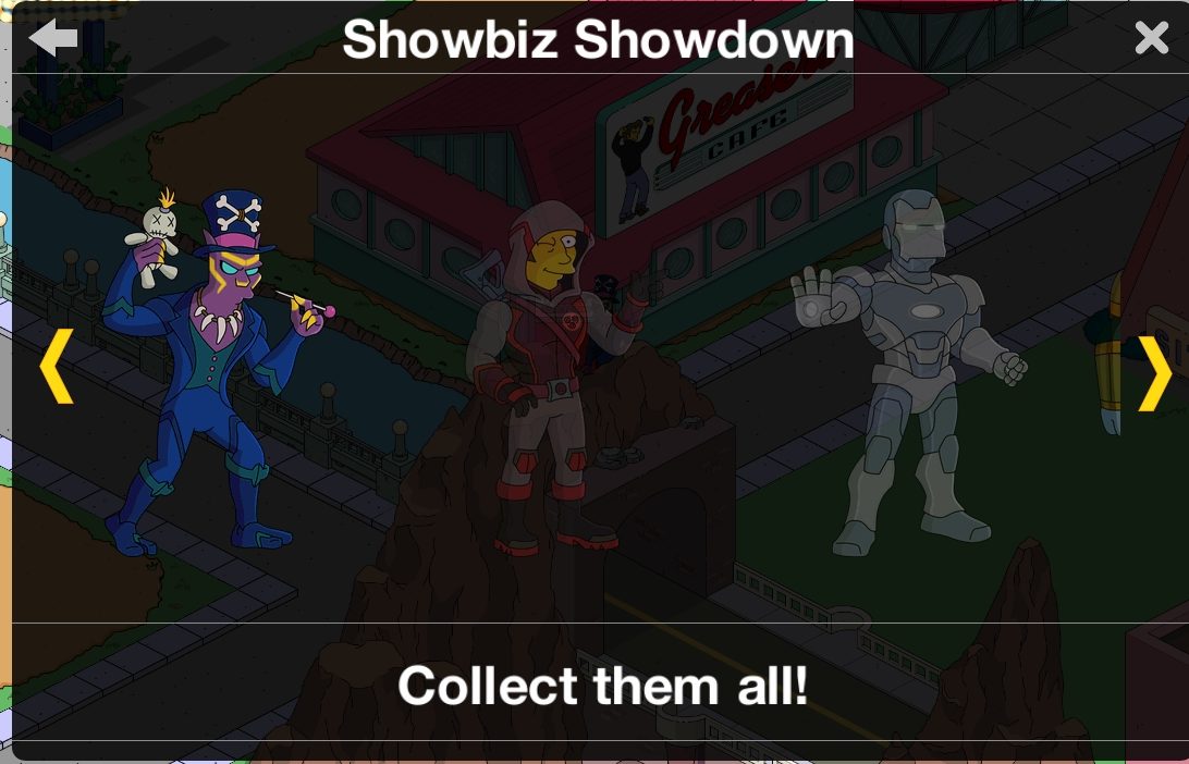 Showbiz Showdown Prize Guide: Act 1, Prizes 5 Black VoodooThe Simpsons ...